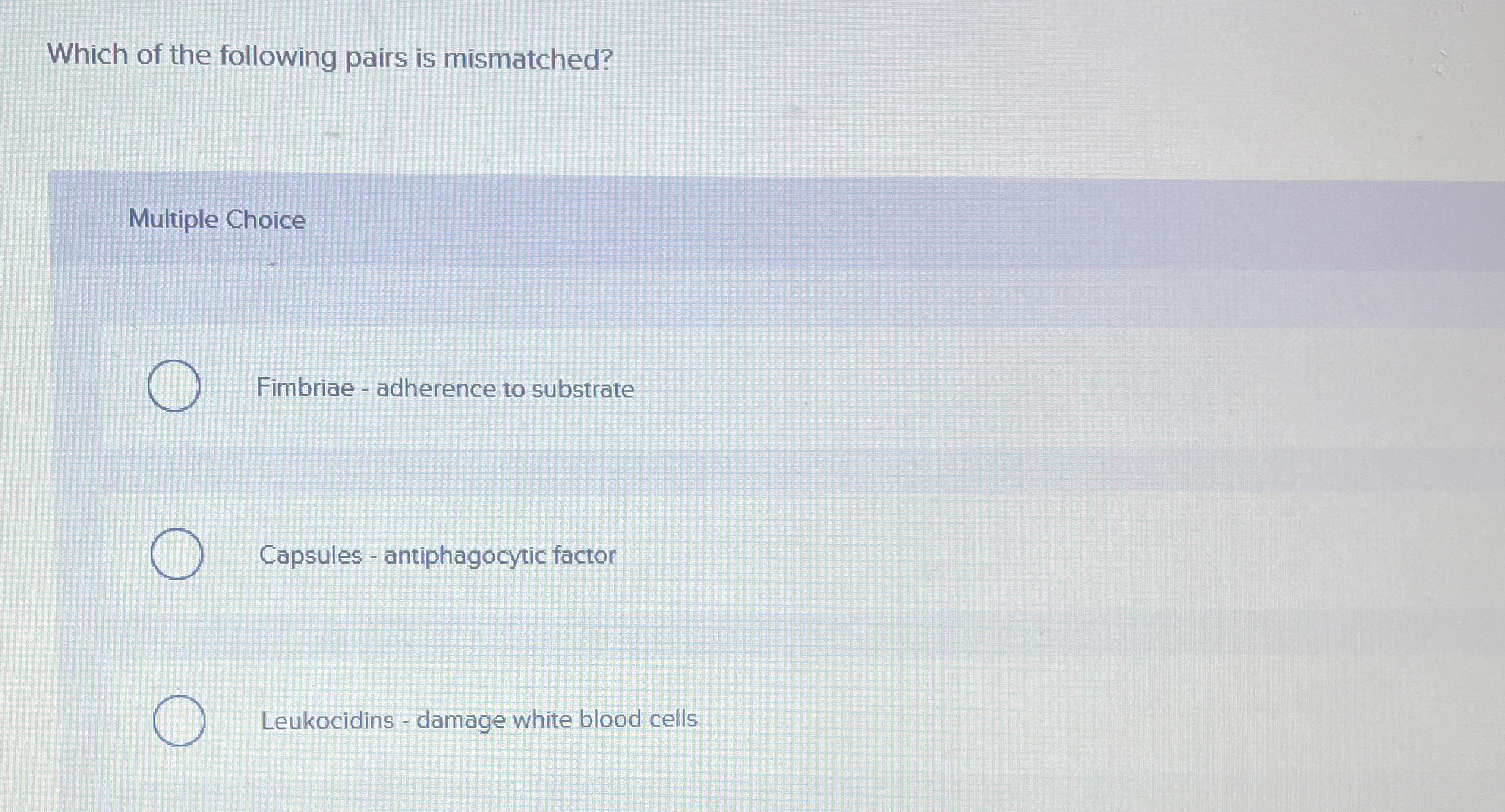 Solved Which of the following pairs is mismatched?Multiple | Chegg.com