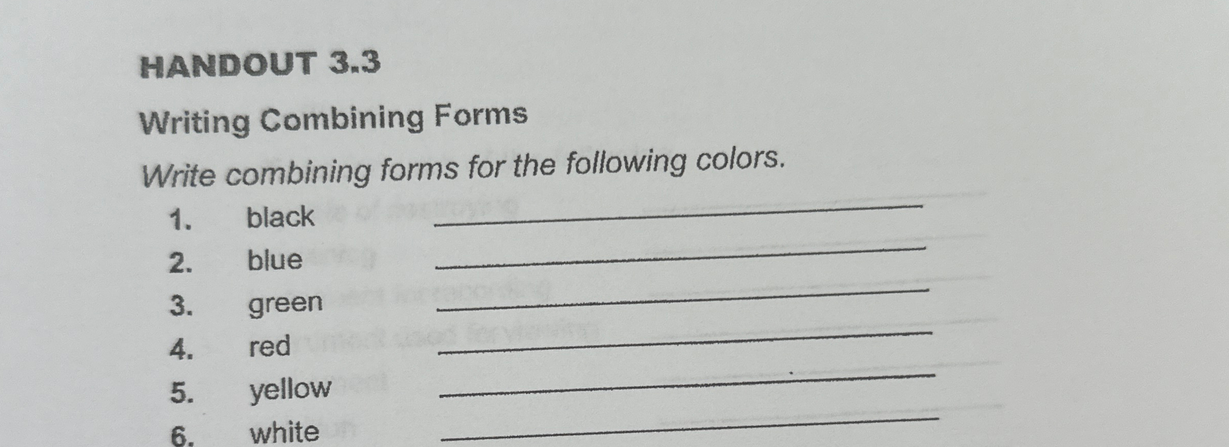 Solved HANDOUT 3.3Writing Combining FormsWrite combining | Chegg.com