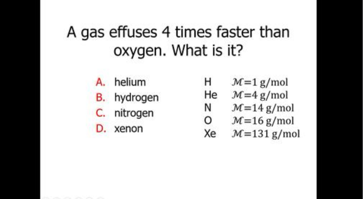 Solved A gas effuses 4 ﻿times faster thanoxygen. What is | Chegg.com