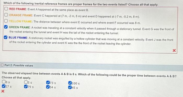 Solved Which of the following inertial reference frames are | Chegg.com