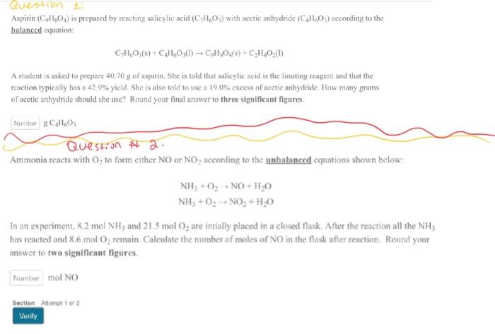 Solved Aspirin (C4H8O4) is prepared by reacting salicylic | Chegg.com
