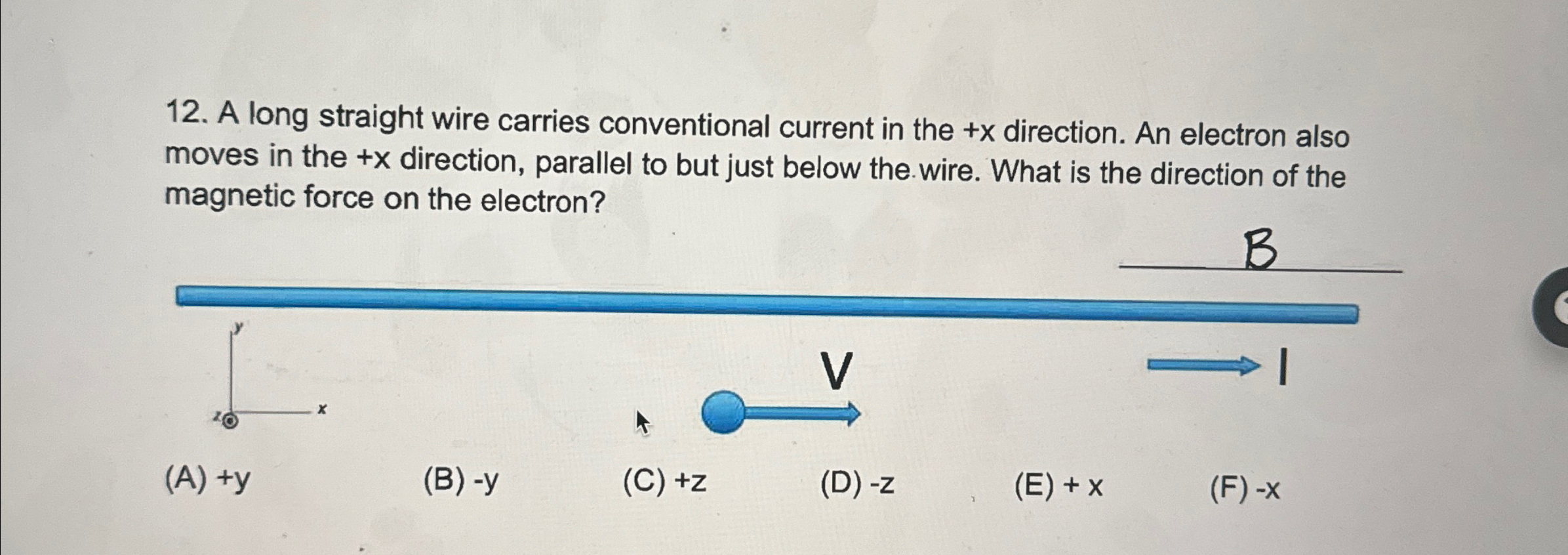 Solved A long straight wire carries conventional current in | Chegg.com