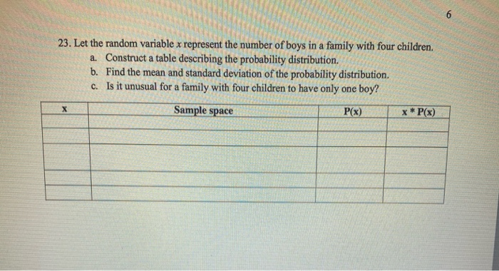 Solved 6 23. Let the random variable x represent the number | Chegg.com