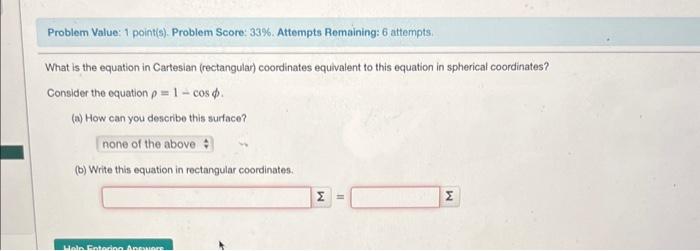 Solved What is the equation in Cartesian (rectangular) | Chegg.com