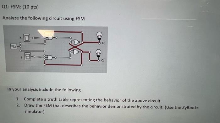 Solved Analyze the following circuit using FSM In your | Chegg.com
