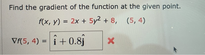 Solved Find the gradient of the function at the given point. | Chegg.com