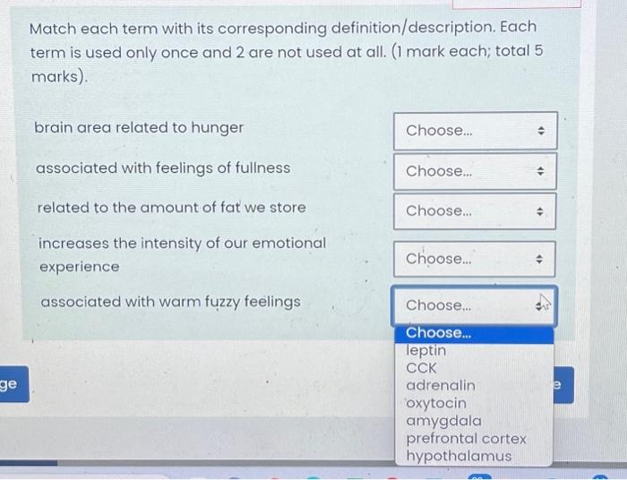 Solved Match each term with its corresponding | Chegg.com