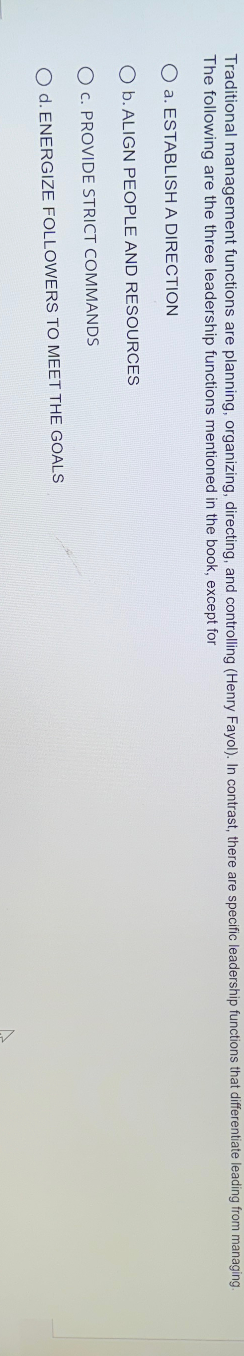 Solved Traditional management functions are planning, | Chegg.com