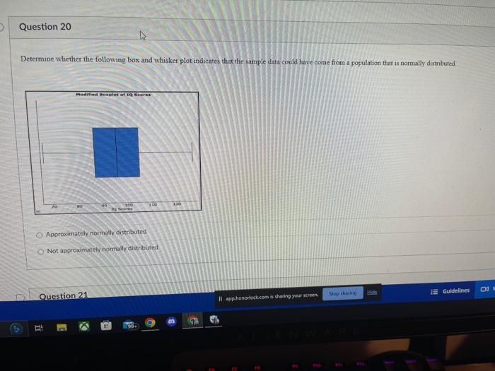 Solved Determine whether the following box and whisker plot | Chegg.com