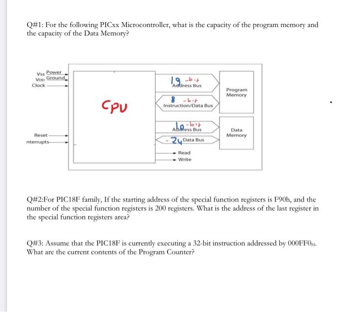 Q#1: For the following PICxx Microcontroller, what is | Chegg.com