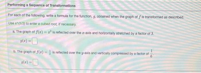 Solved Performing a Sequence of Transformations For each of | Chegg.com