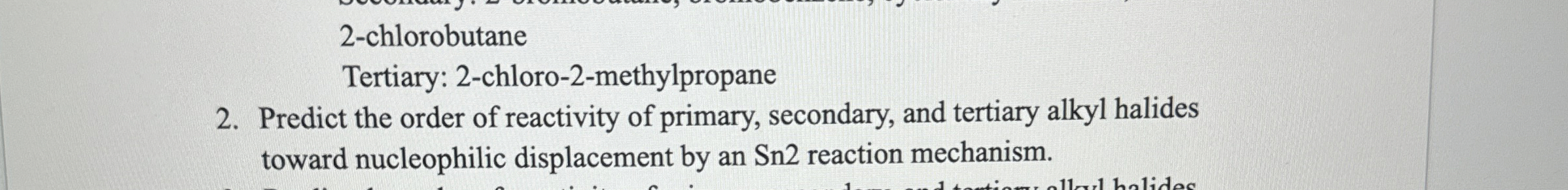 Solved Predict the order of reactivity of primary, | Chegg.com