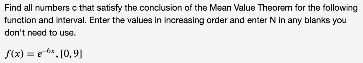 Solved Find all numbers c ﻿that satisfy the conclusion of | Chegg.com