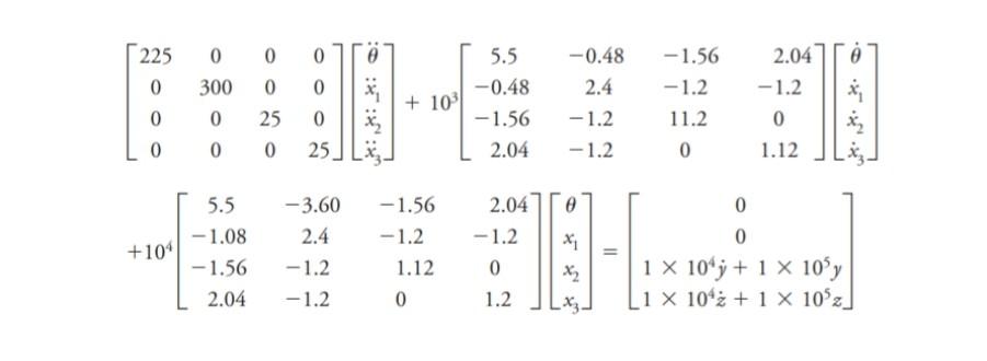 Solved The following matrix arrangement represents the | Chegg.com