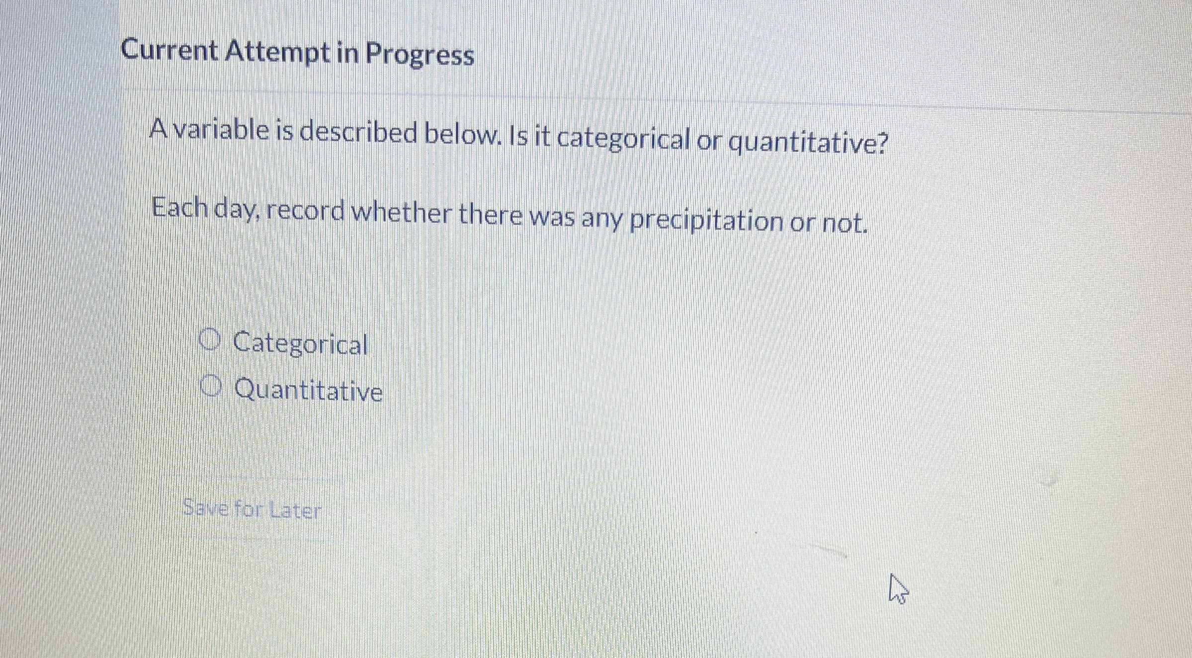 View PoliciesCurrent Attempt in ProgressA variable is | Chegg.com