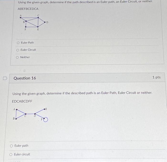 Explain Why The Graph Shown Has No Euler Paths And No