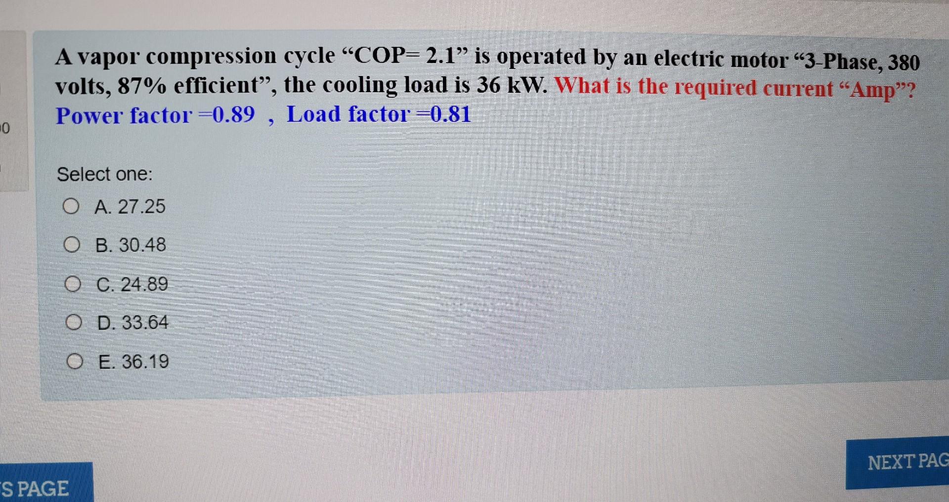 Solved A vapor compression cycle “COP= 2.1” is operated by | Chegg.com