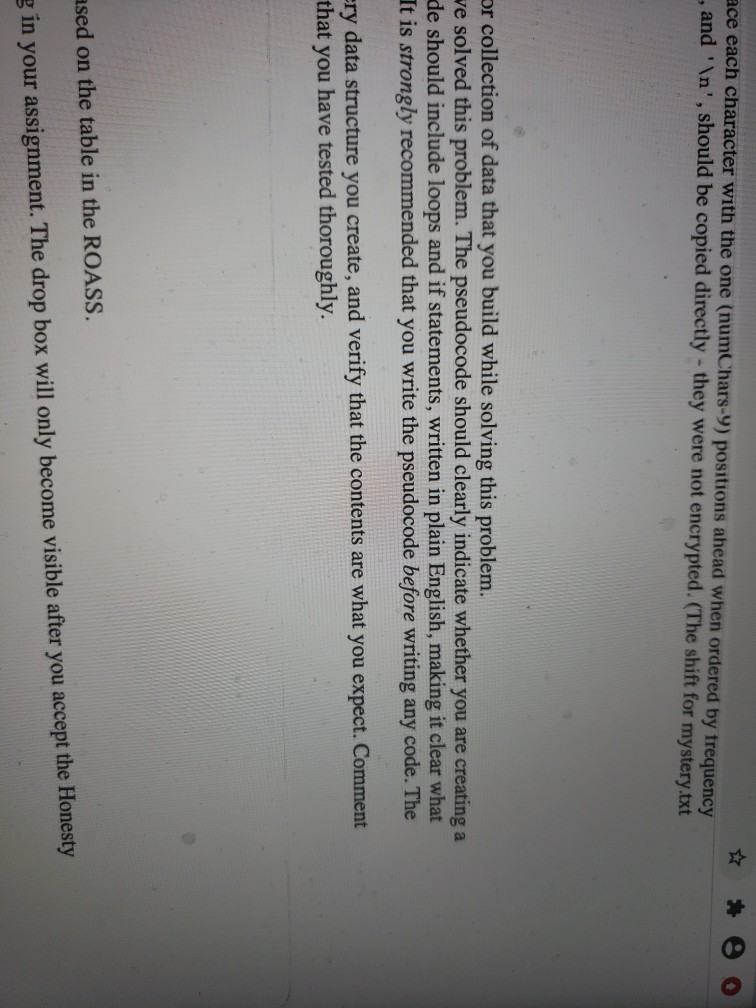 Part 2 Decryption Create a program that decrypts a | Chegg.com