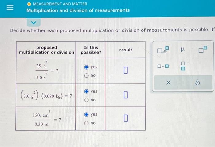 Solved MEASUREMENT AND MATTER Multiplication and division of | Chegg.com