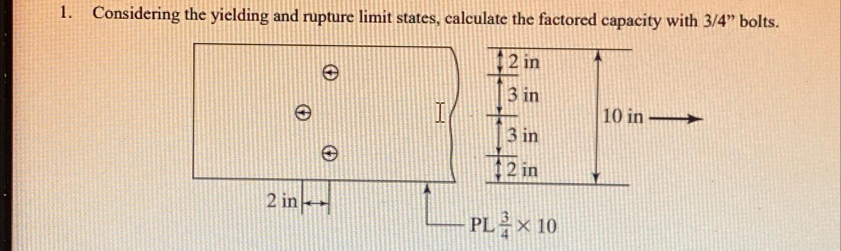 Solved Considering the yielding and rupture limit states, | Chegg.com