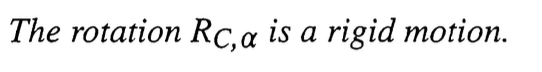 Solved Prove that The rotation RC,α ﻿is a rigid motion.The | Chegg.com