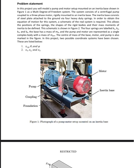 Problem statement In this project you will model a | Chegg.com