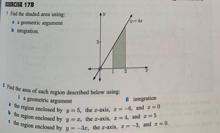 Solved EXERCISE 17B 1 Find the shaded area using: a a | Chegg.com