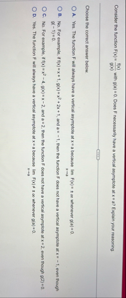 Solved Consider the function F(x)=f(x)g(x) ﻿with g(a)=0. | Chegg.com