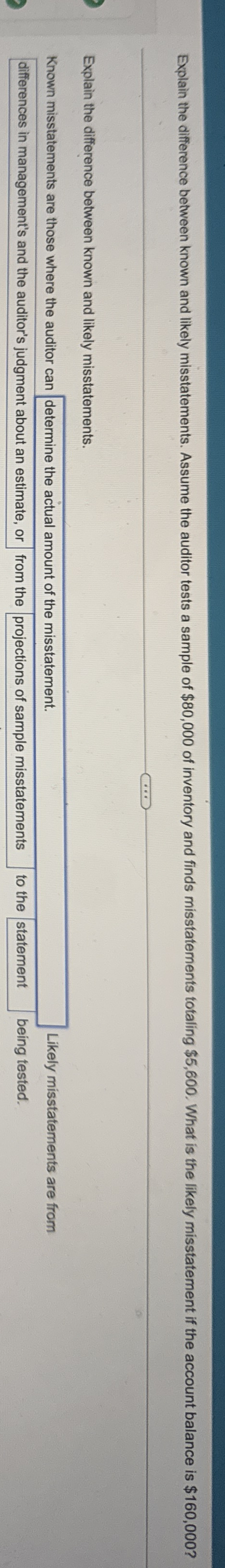 Explain the difference between known and likely | Chegg.com