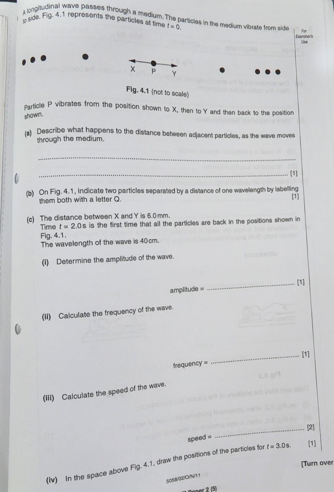 Solved A longitudinal wave passes through a medium. The | Chegg.com