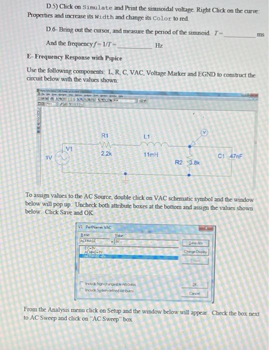 Solved A- Objectives. 1- Learn to use the pSpice simulation | Chegg.com