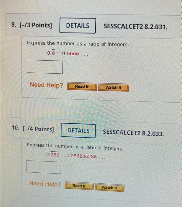 Solved Express the number as a ratio of integers. | Chegg.com
