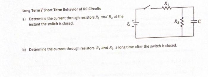Solved A Determine The Current Through Resistors R1 And R2