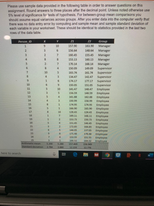 Solved Please use sample data provided in the following | Chegg.com