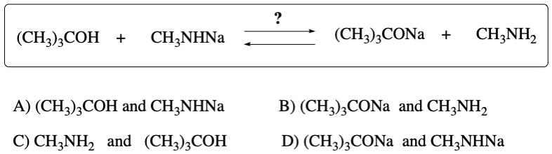 Solved (CH3)3COH+CH3NHNa⇄?(CH3)3CONa+CH3NH2A(CH3)3COH and | Chegg.com