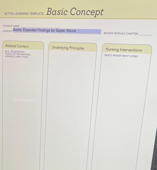 Solved Basic Concept ACTIVE LEARNING TEMPLATE: STUDENT NAME | Chegg.com