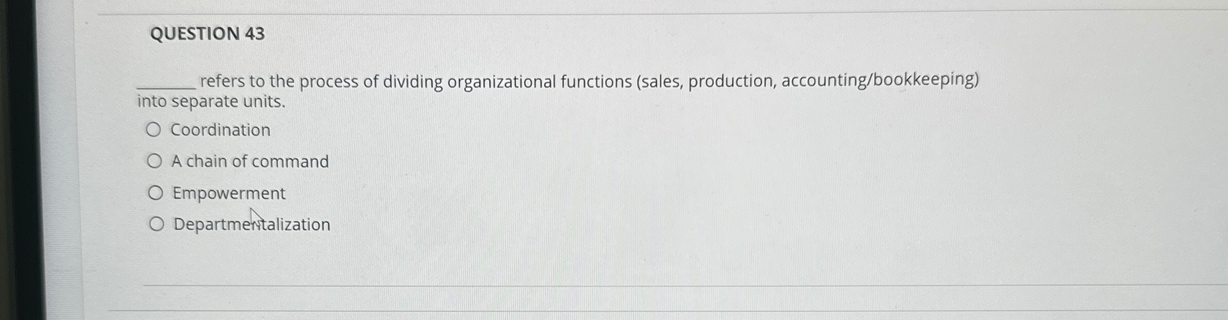 Solved QUESTION 43 ﻿refers to the process of dividing | Chegg.com
