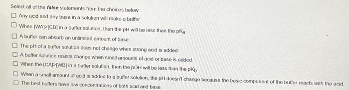 Solved Select all of the false statements from the choices | Chegg.com