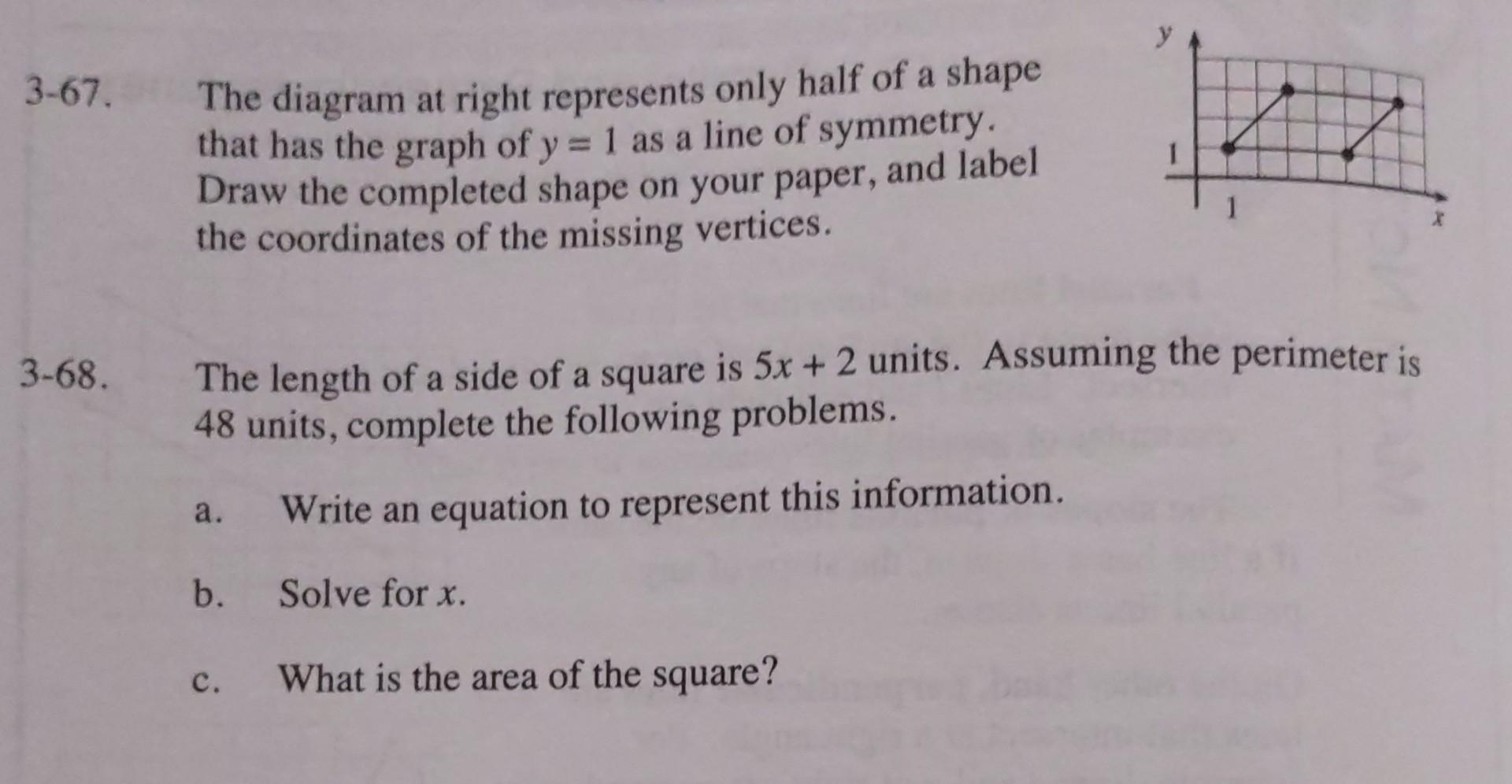 The diagram at right represents only half of a shape | Chegg.com