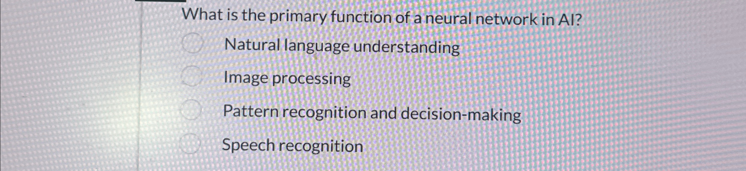 Solved What is the primary function of a neural network in | Chegg.com