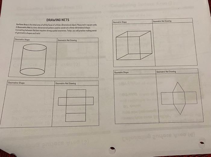 Solved DRAWING NETS of govinetricuhopes ind netd | Chegg.com