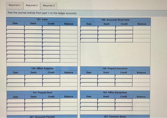 Solved Problem 2-3A (Static) Preparing and posting journal | Chegg.com