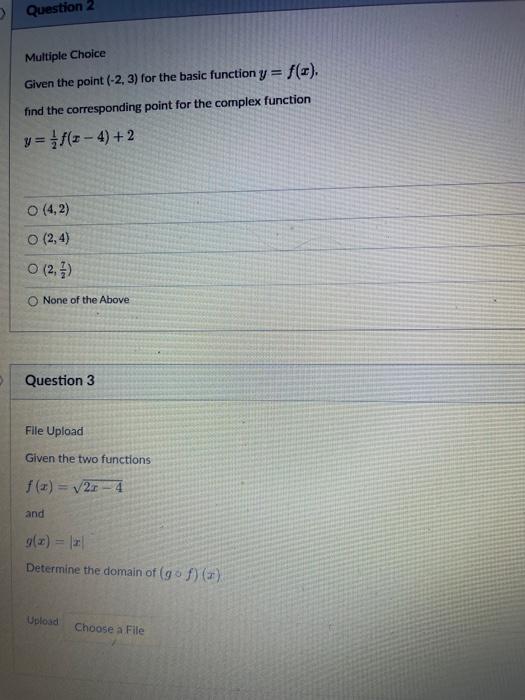 Solved Multiple Choice Given the point (−2,3) for the basic | Chegg.com