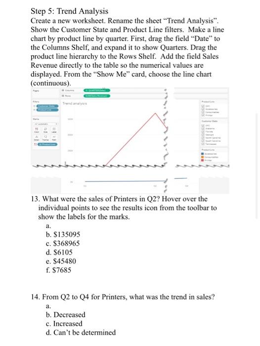 Step 5: Trend Analysis Create a new worksheet. Rename | Chegg.com