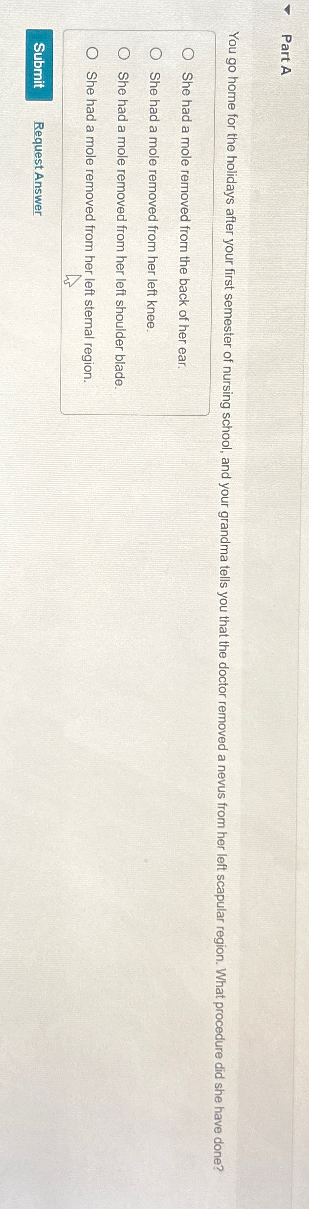 Solved Part AYou go home for the holidays after your first | Chegg.com