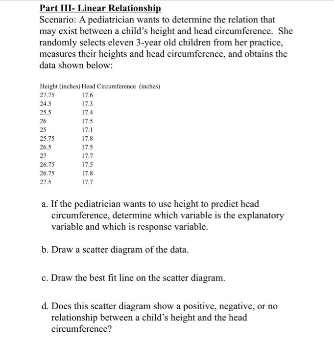 Solved Part III- Linear Relationship Scenario: A | Chegg.com