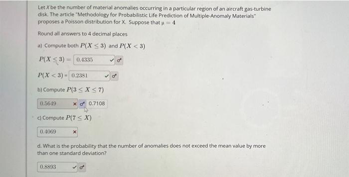 Solved Let X be the number of material anomalies occurring | Chegg.com