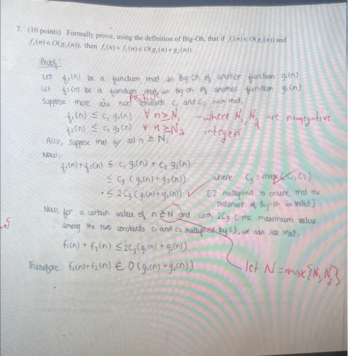 Solved f2(n)∈O(g2(n)), then f1(n)+f2(n)∈O(g1(n)+g2(n)). | Chegg.com