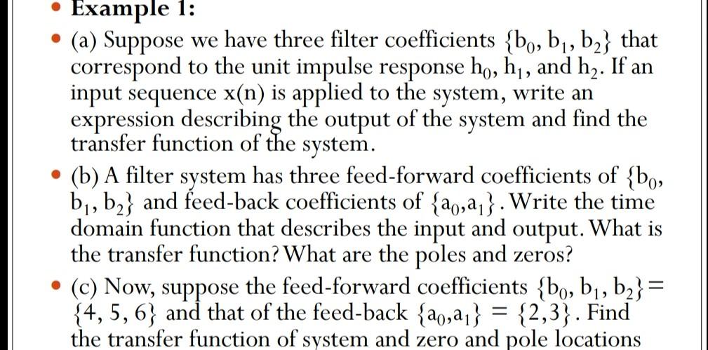 Solved Example 1: (a) Suppose we have three filter | Chegg.com