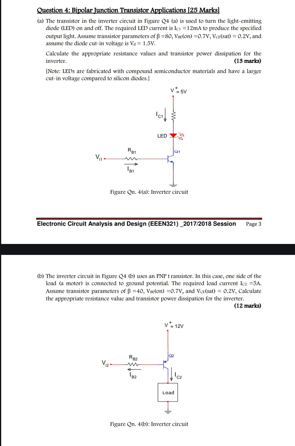 Solved Question 4: Bipolar Junction Transistor Applications | Chegg.com